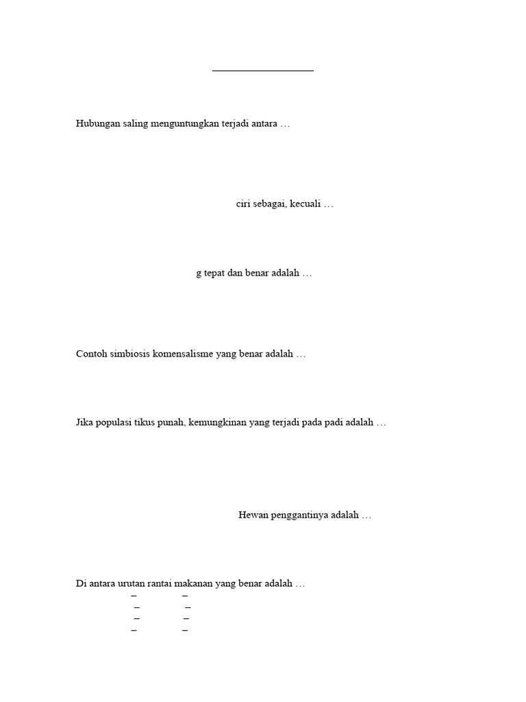 LATIHAN SOAL IPA Hub Antar Mahluk Hidup | PDF