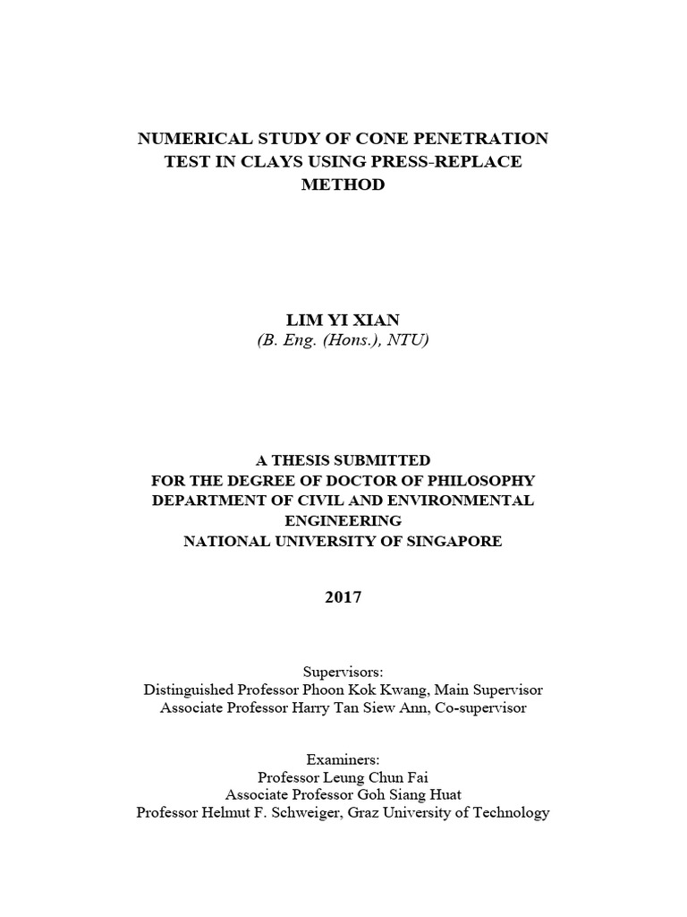 Numerical Study of Cone Penetr | PDF | Soil Mechanics | Applied And ...