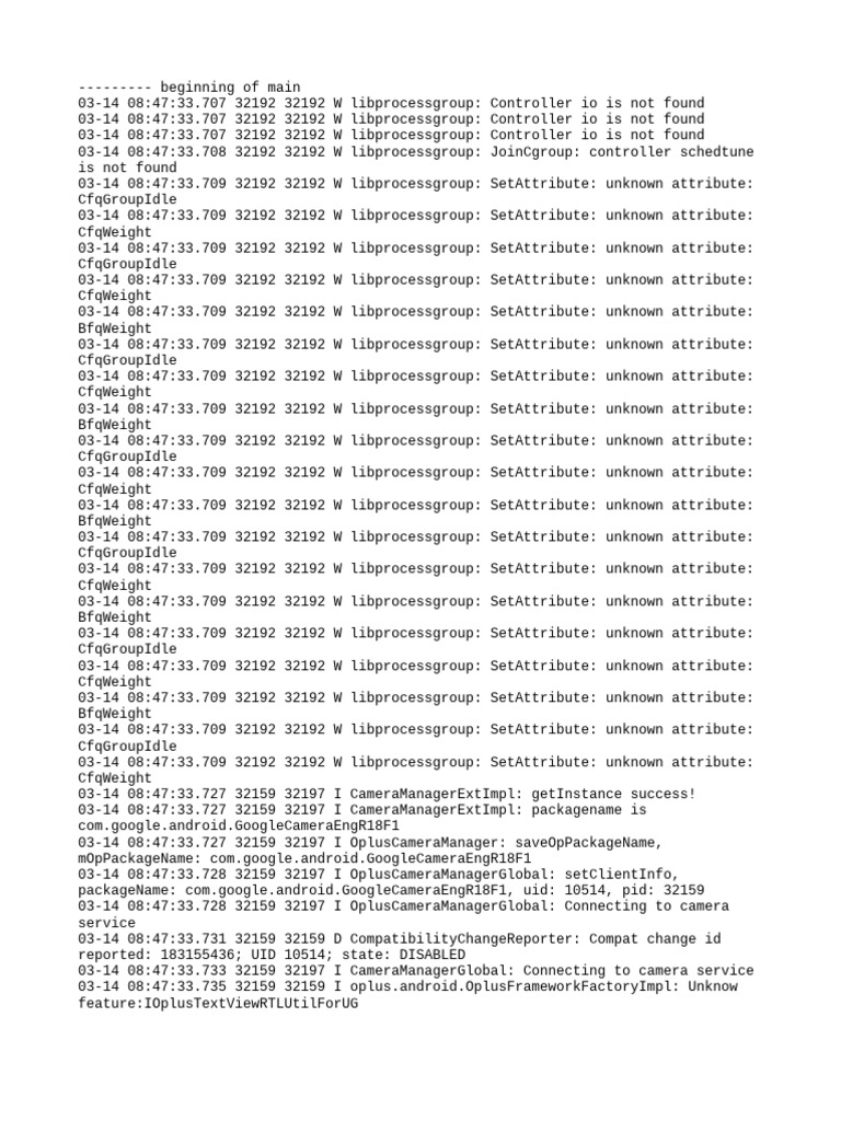 Oplus Camera Manager Log Errors | PDF | Computer Architecture | System Software