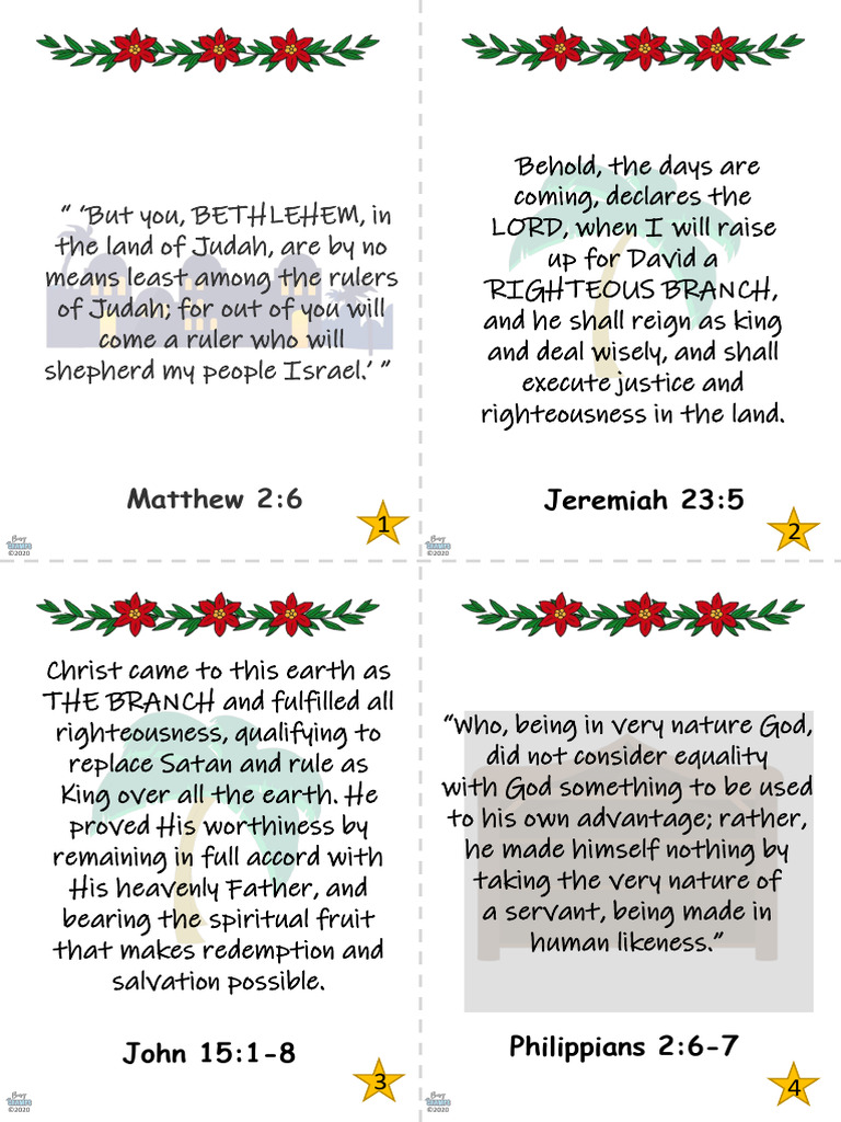 Advent Scripture Cards Numbers A 4 Size | PDF | New Testament People ...
