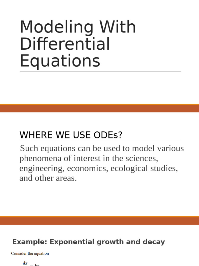Modelling With First Order Differential Equations | PDF