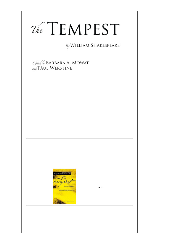 the-tempest_PDF_FolgerShakespeare | PDF | The Tempest