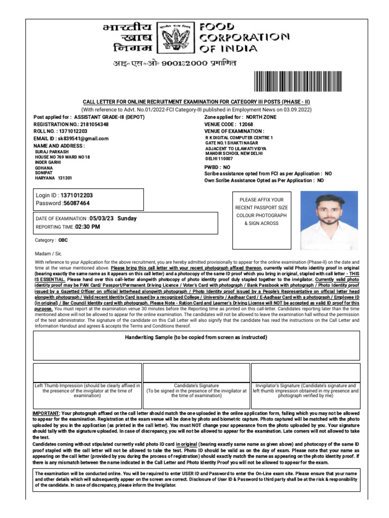 Advt. No. 01_2022-FCI Category III ZONE-WISE RECRUITMENT OF NON ...