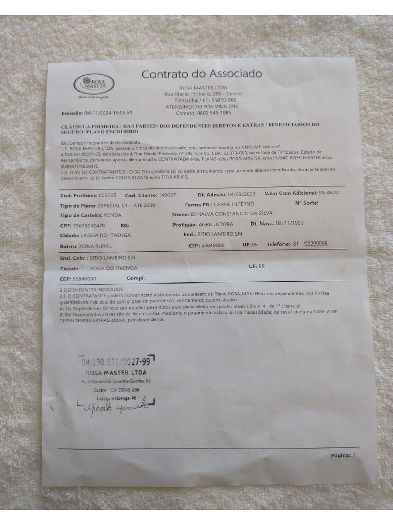 Prova 6 da requerente- plano de funerária | PDF