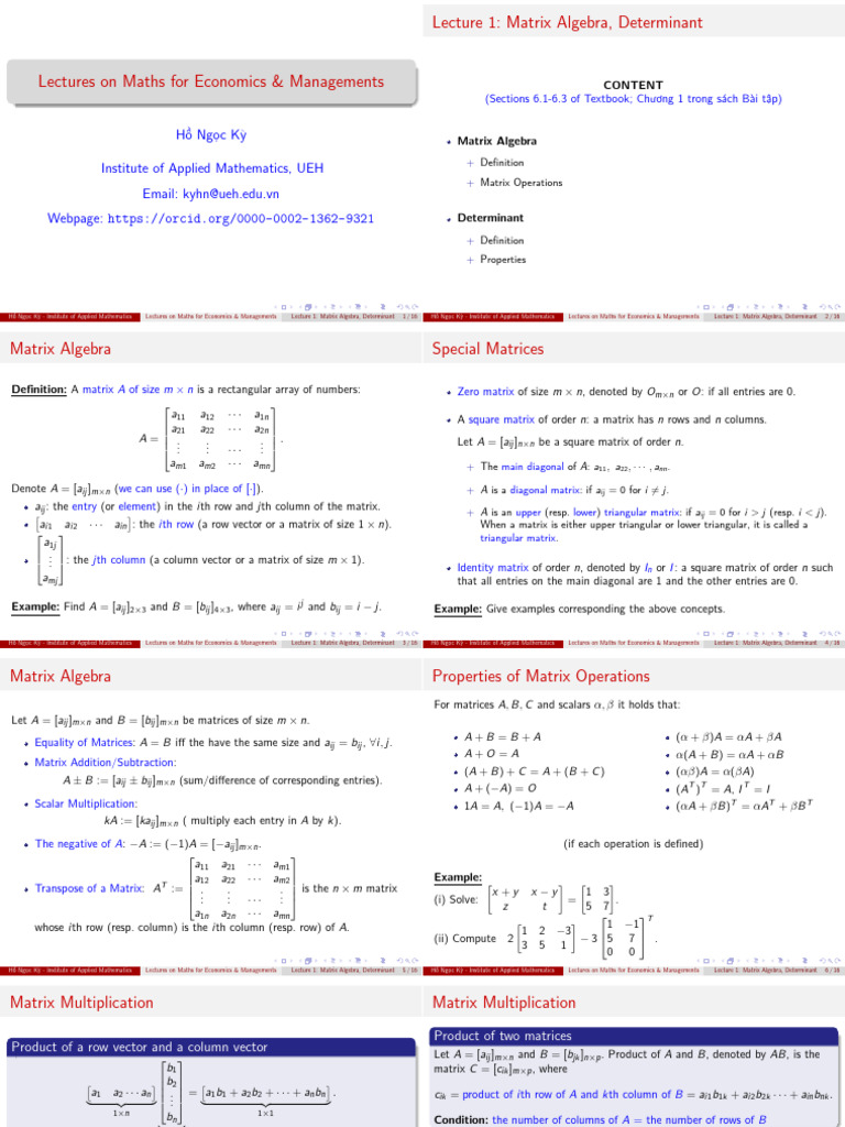 tcc.ueh | PDF | Matrix (Mathematics) | Determinant