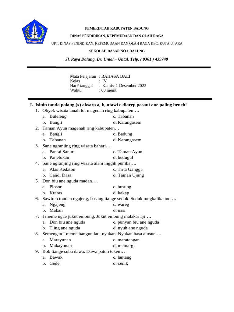 BHS Bali KLS 4 | PDF