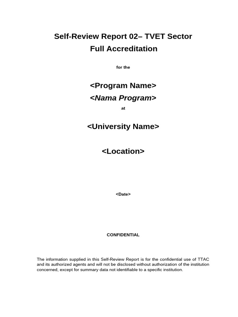 Srr02-Full Accreditation-Tvet Sector | PDF | Evaluation | Curriculum