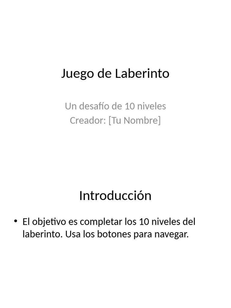Juego Laberinto | PDF