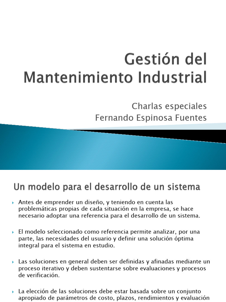 GESTION DEL MANTENIMIENTO INDUSTRIAL.1 | PDF | Ingeniería de confiabilidad