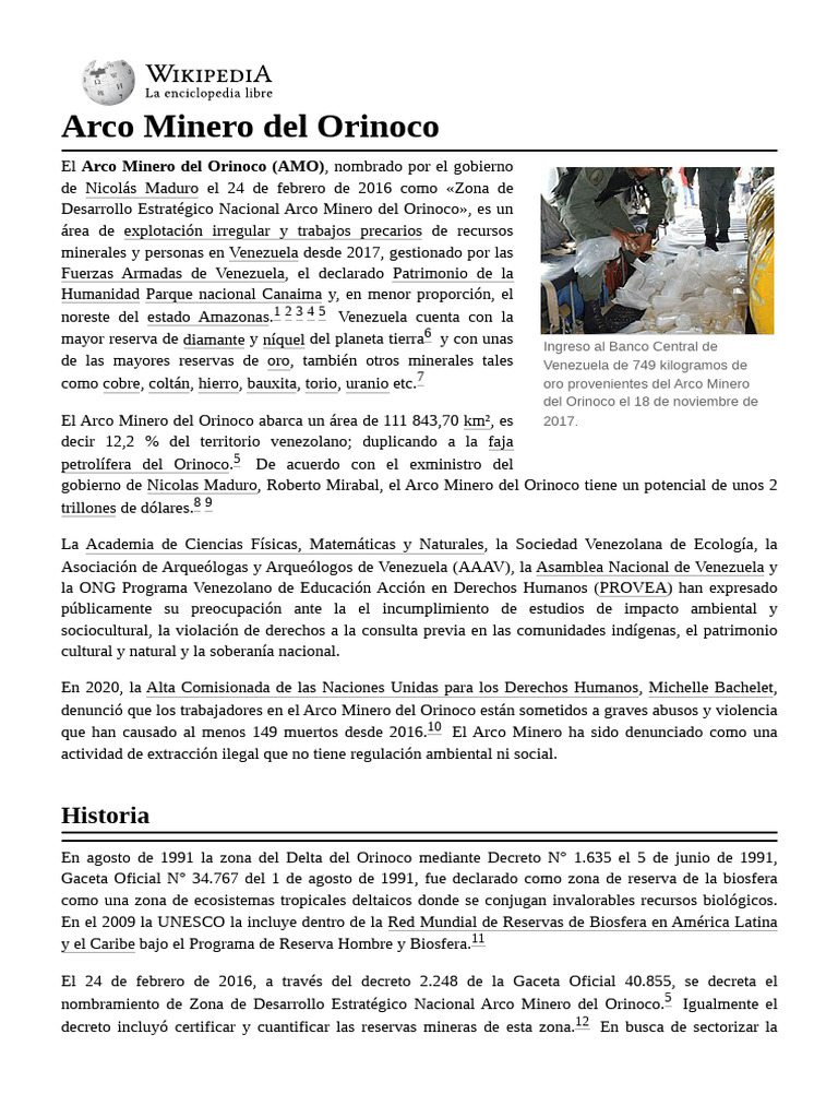 Arco - Minero - Del - Orinoco Wiki | PDF
