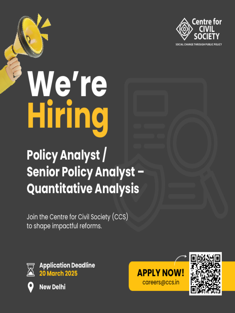 Hiring Policy Analyst at CCS, Delhi | PDF