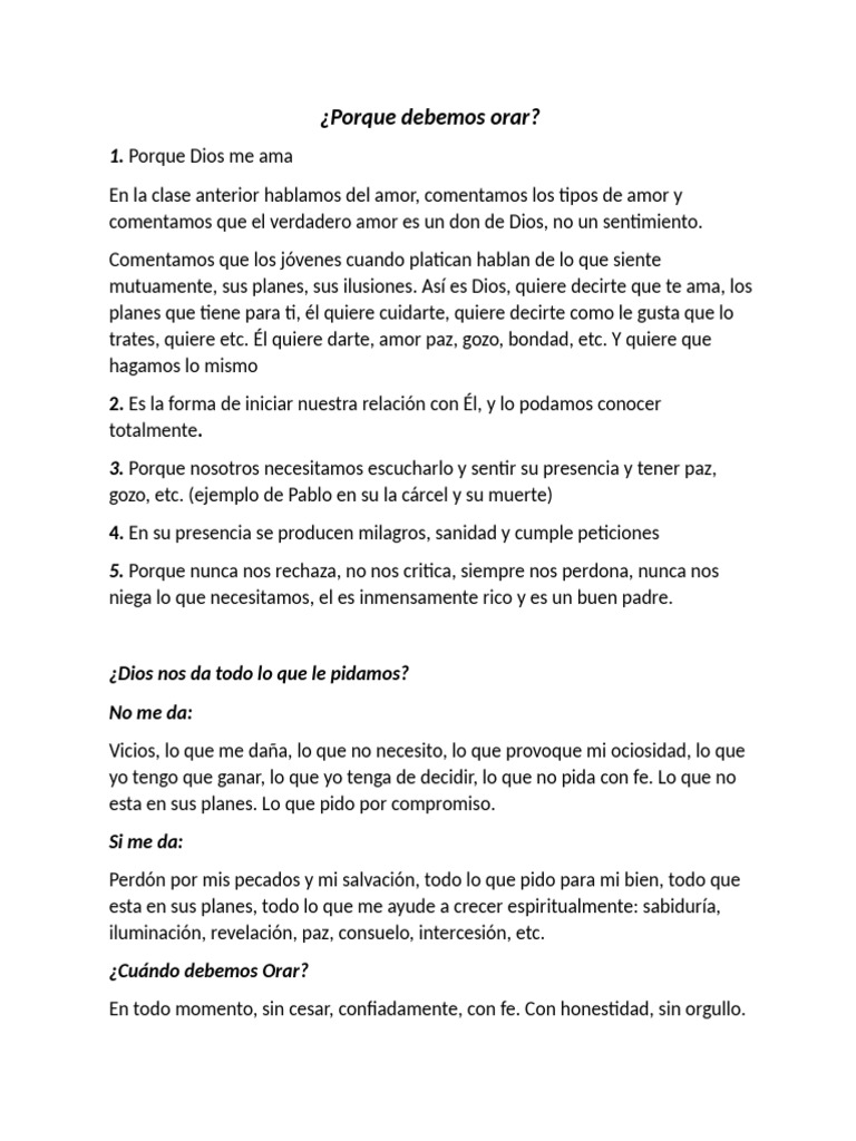 Porque debemos orar | PDF
