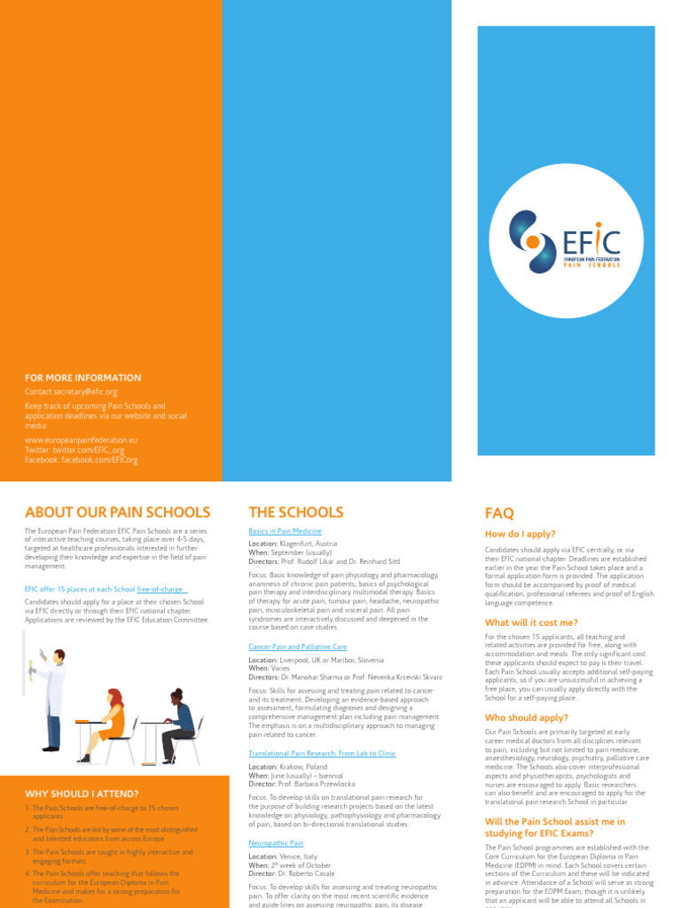 EFIC Pain Schools: Free Training for Clinicians | PDF | Pain | Pain ...