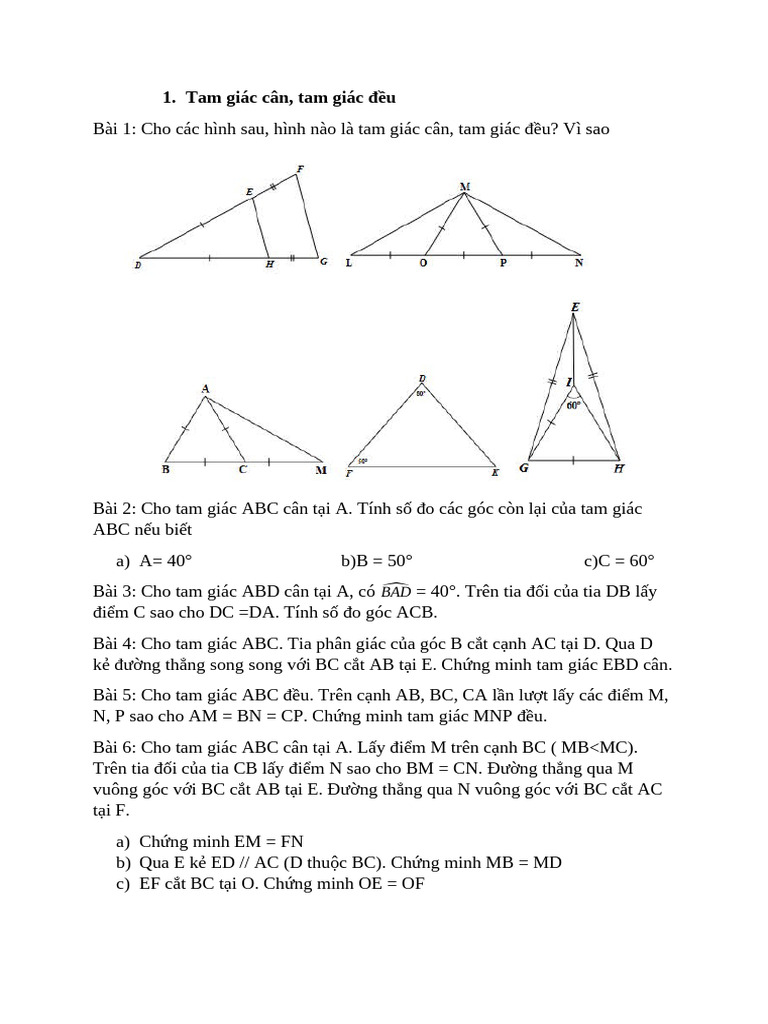 Toán 7 Tam Giác Cân, Đư NG Trung TR C | PDF