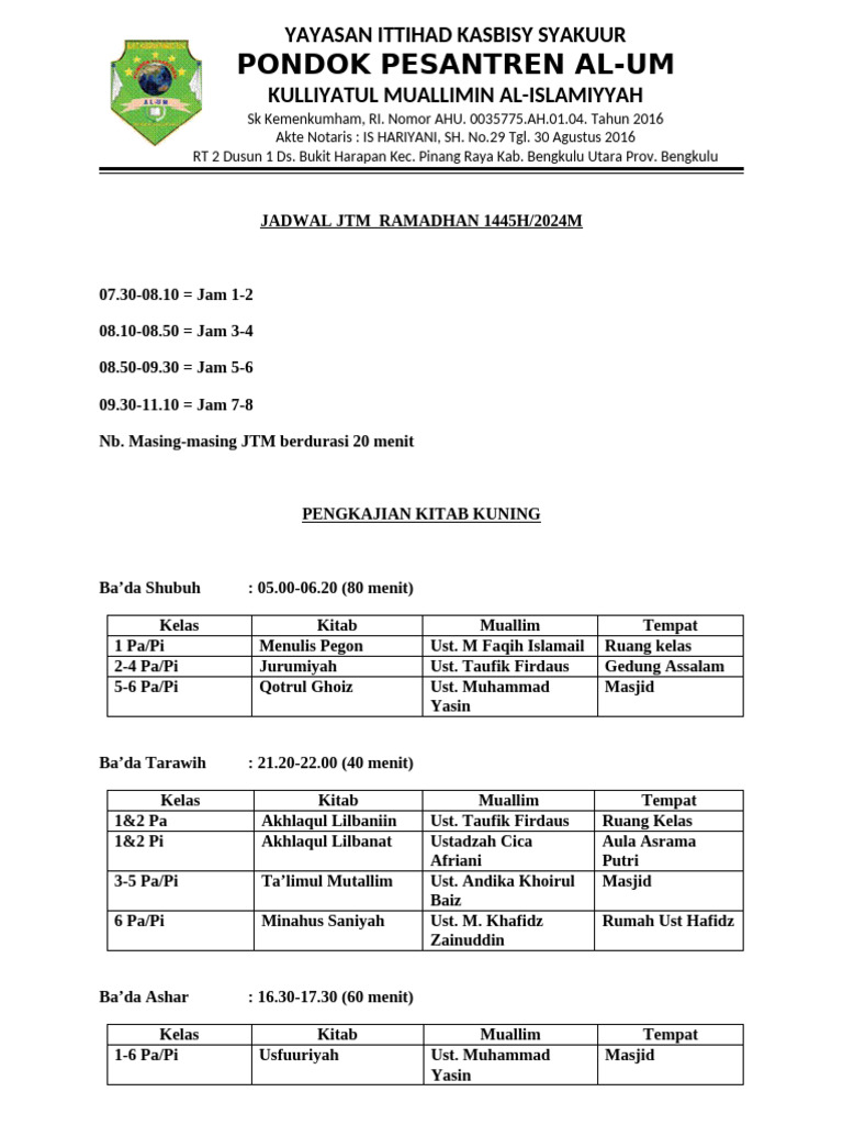 JADWAL_JTM__RAMADHAN_1446H | PDF