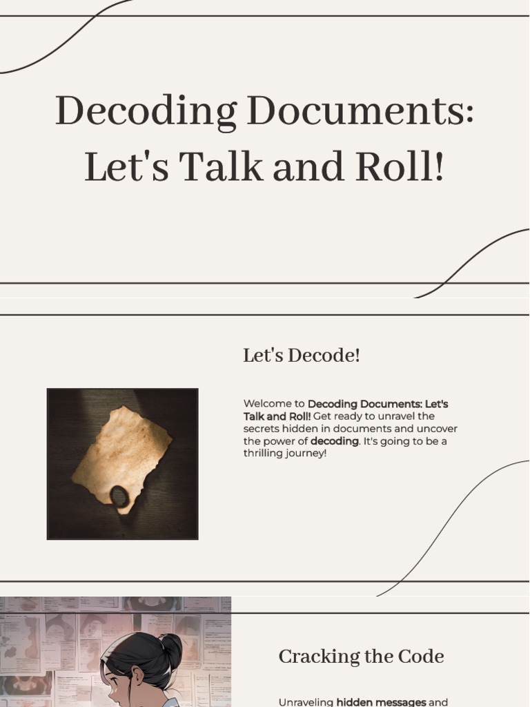 Slidesgo Decoding Documents Lets Talk and Roll 20240525030356ycQT | PDF