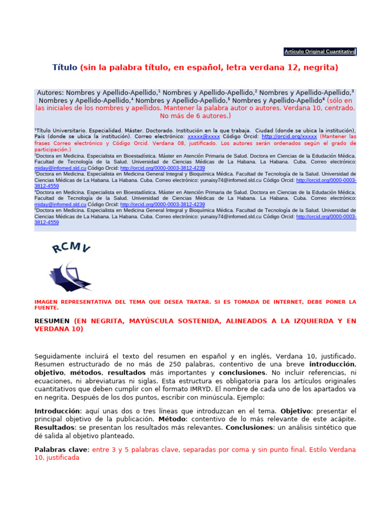 2 Plantilla Artículo Original Cuantitativo-OTH | PDF | Publicación | Doctorado