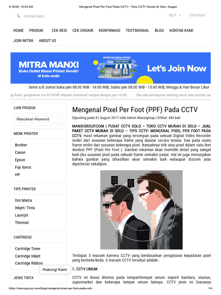Pahami Pixel Per Foot CCTV | PDF