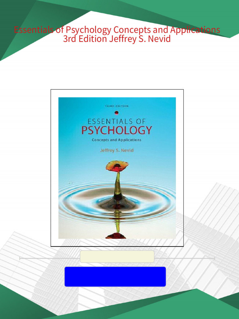 Essentials of Psychology Concepts and Applications 3rd Edition Jeffrey ...