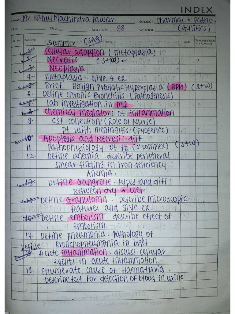 Pathology Rahul Note | PDF
