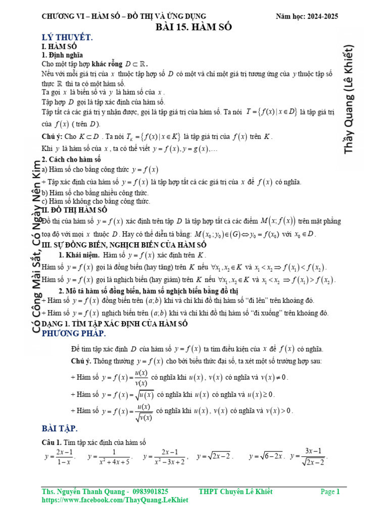 Bai Tap Ham So - Lop 10 | PDF