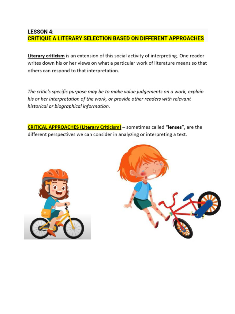 LESSON 4 Literary Approaches PDF | PDF | Feminism | Gender Studies