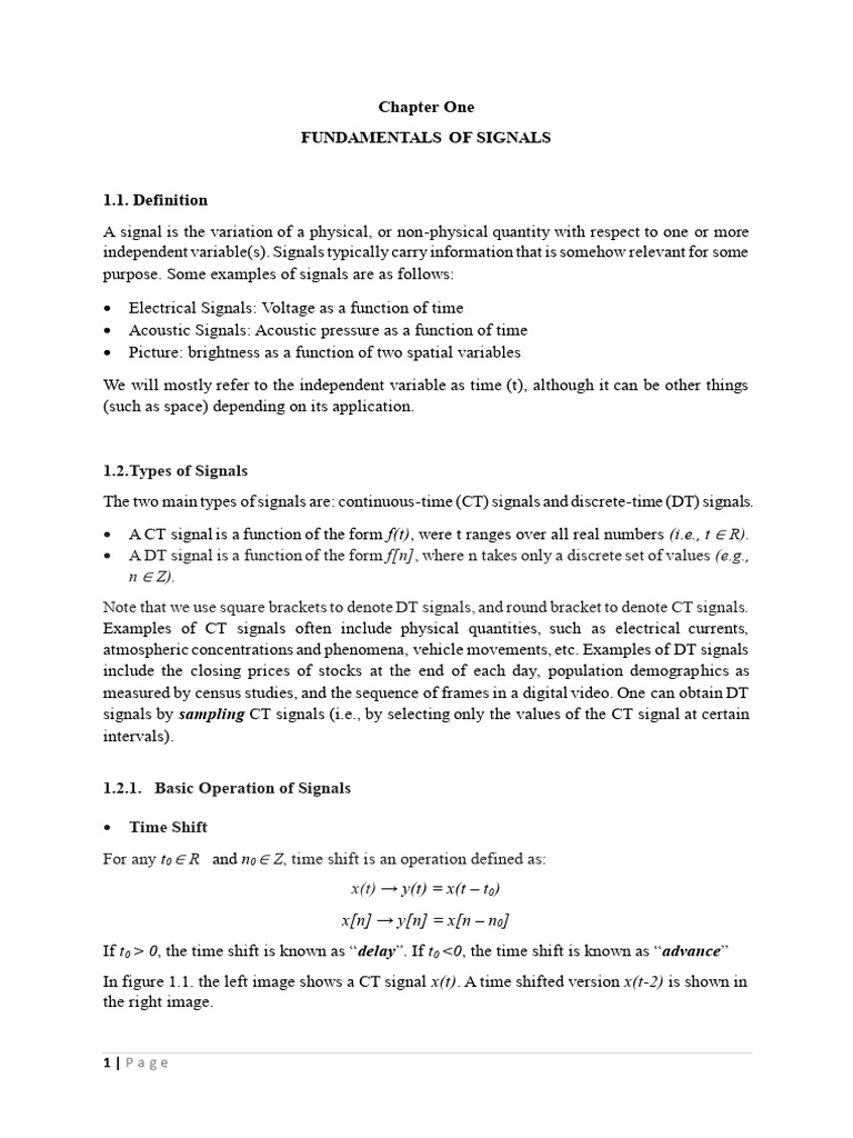Chapter 1 and 2 Signals and Systems | PDF | Function (Mathematics ...