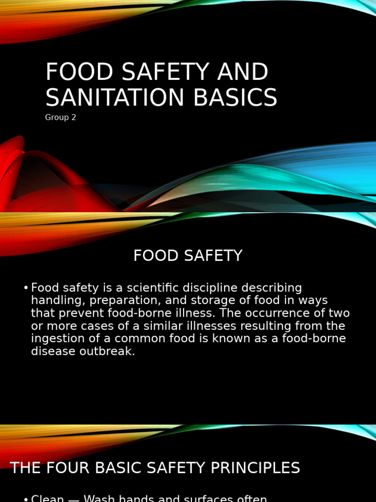 Cookery A G2-FOOD-SAFETY-AND-SANITATION | PDF | Food Safety | Foodborne ...