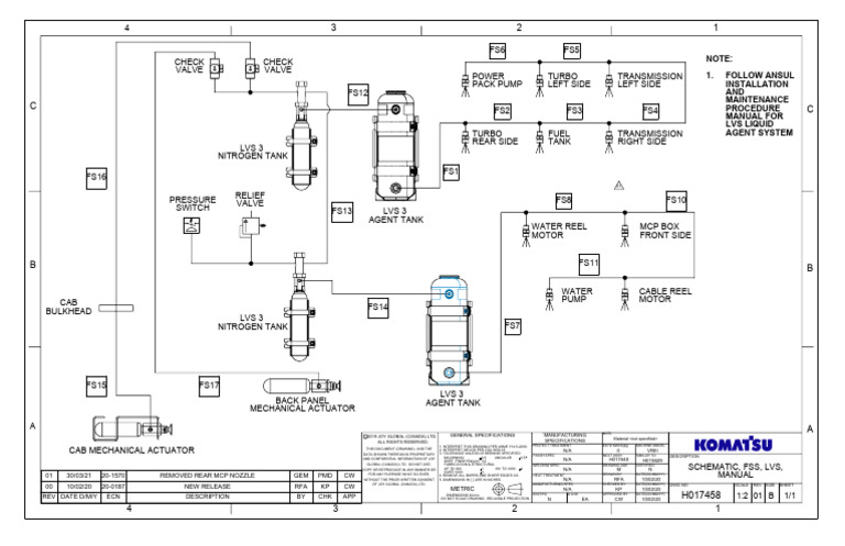 LVS Liquid Agent System Schematic | PDF | Valve | Machines