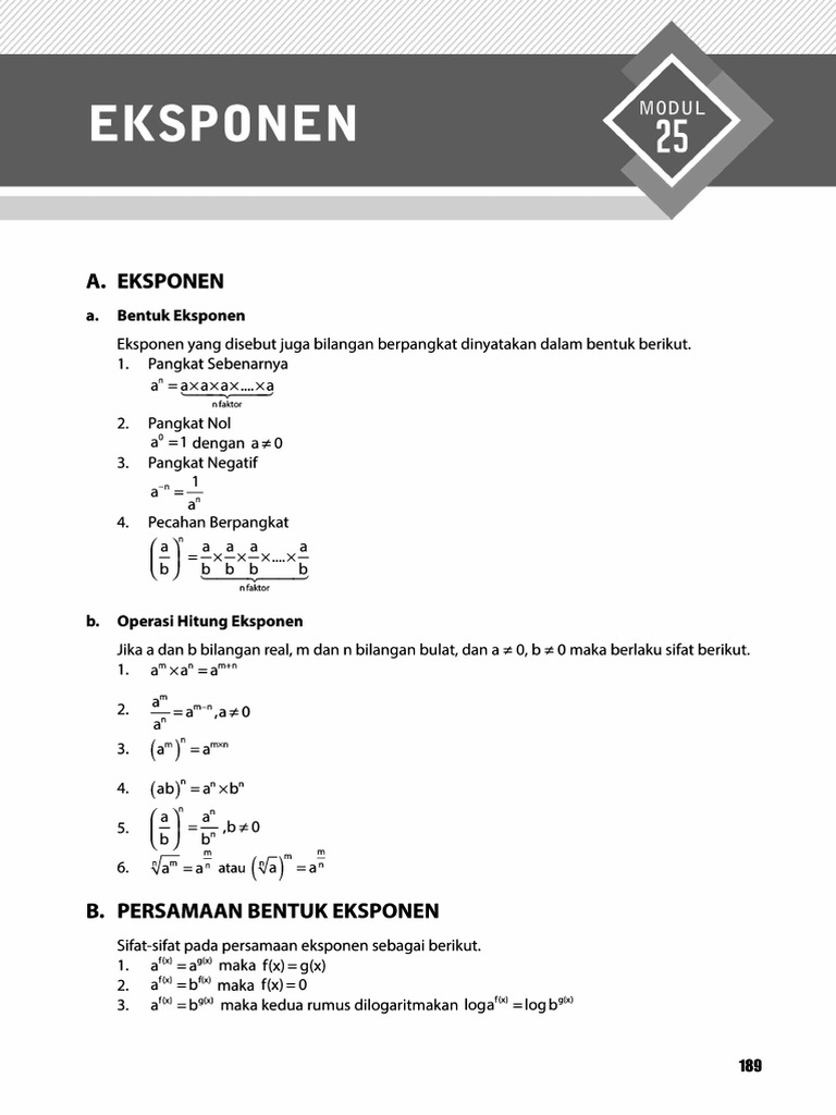 Modul 25_Eksponen | PDF