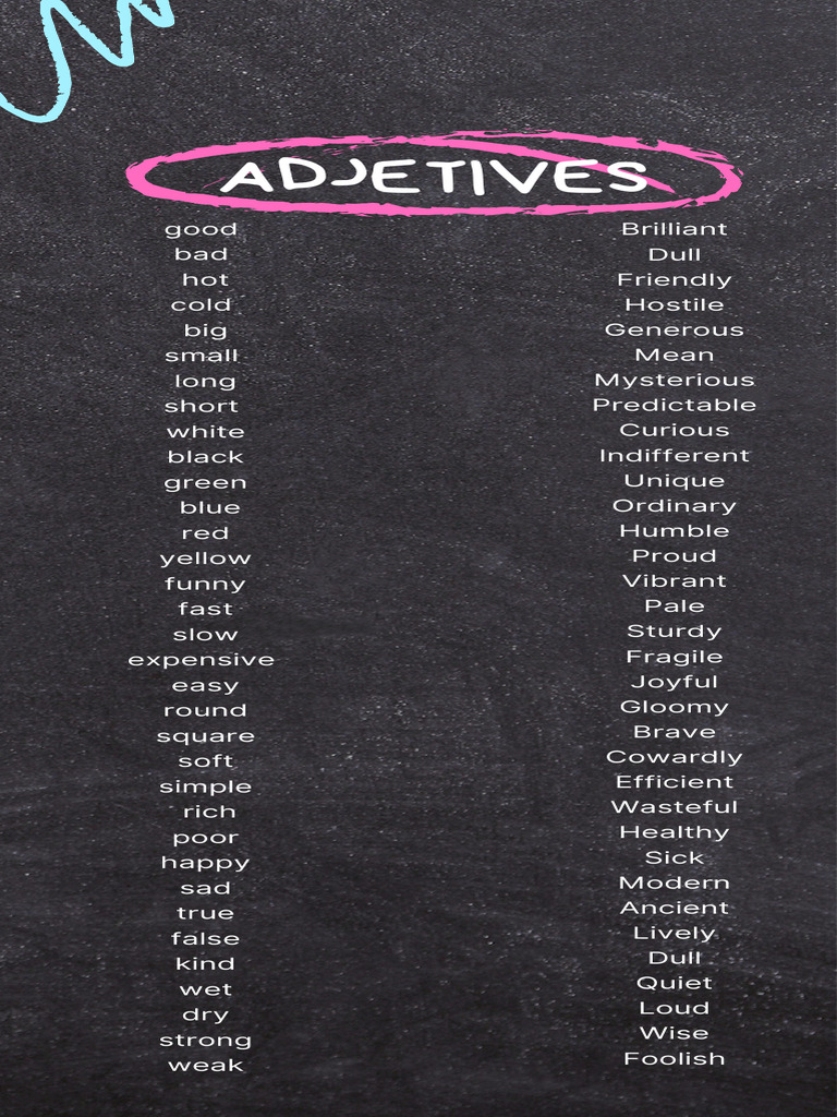List of Adjetives | PDF