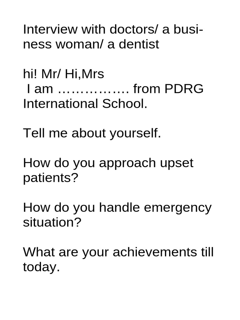 Interview Question Words | PDF