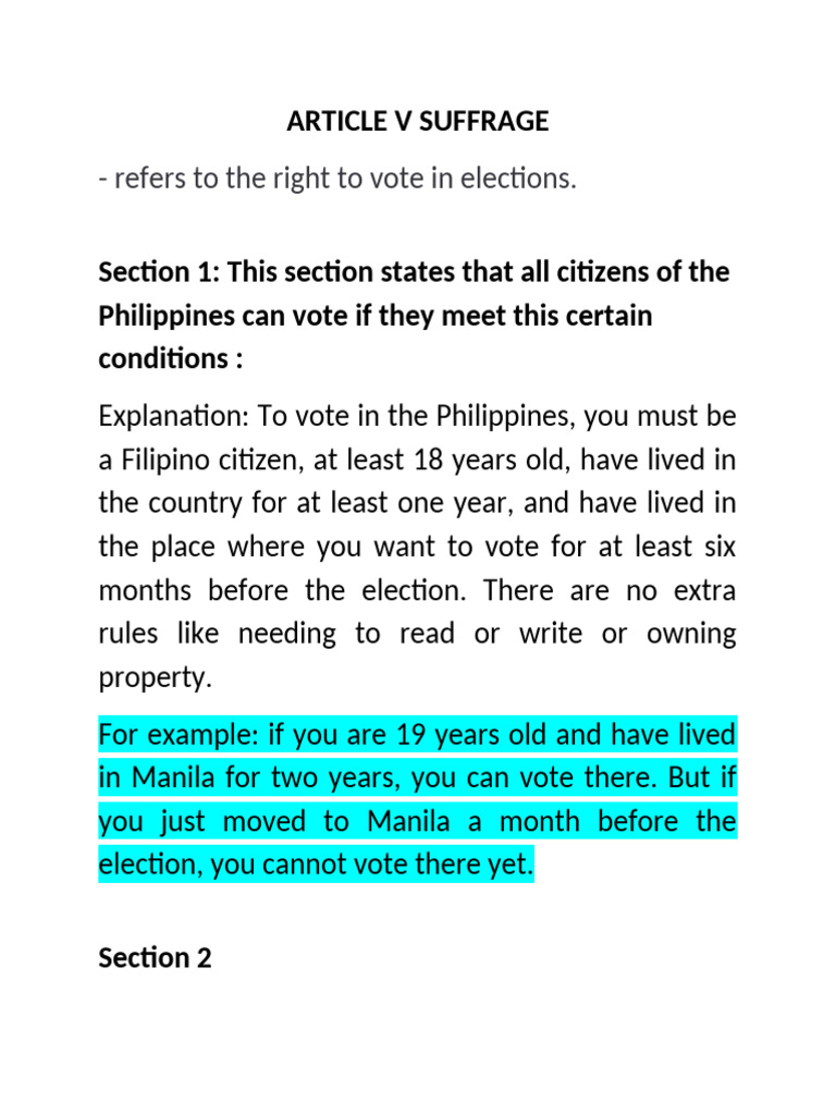 Article V Suffrage | PDF