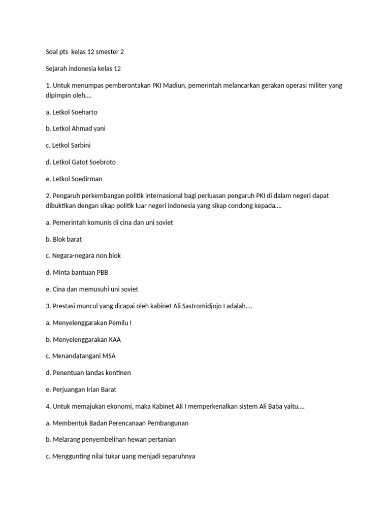 Soal Pts Kelas10 11 12 sm2-WPS Office | PDF