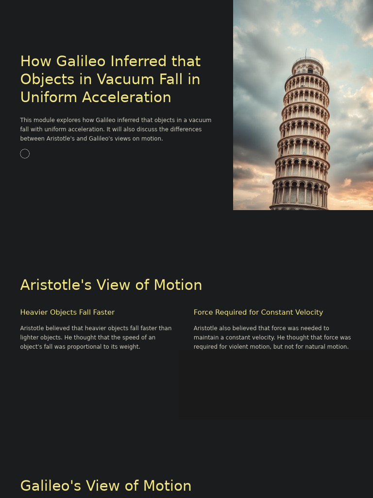 Galileo's Insights on Free Fall | PDF | Force | Galileo Galilei