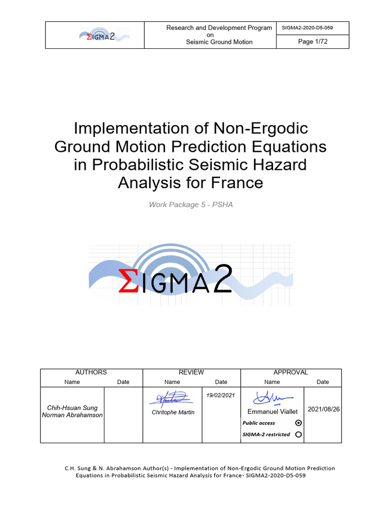 Implementation of Non Ergodic Ground Motion Prediction Equations in ...