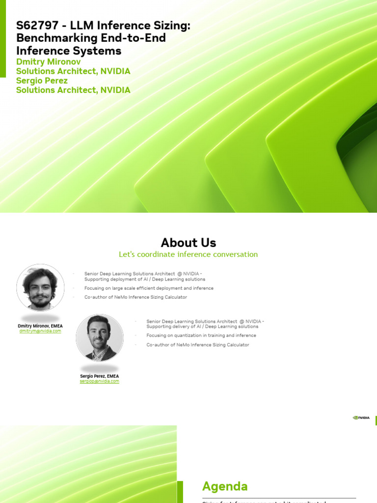 S62797 - LLM Inference Sizing - Benchmarking End-to-End Inference Systems | PDF | Graphics ...
