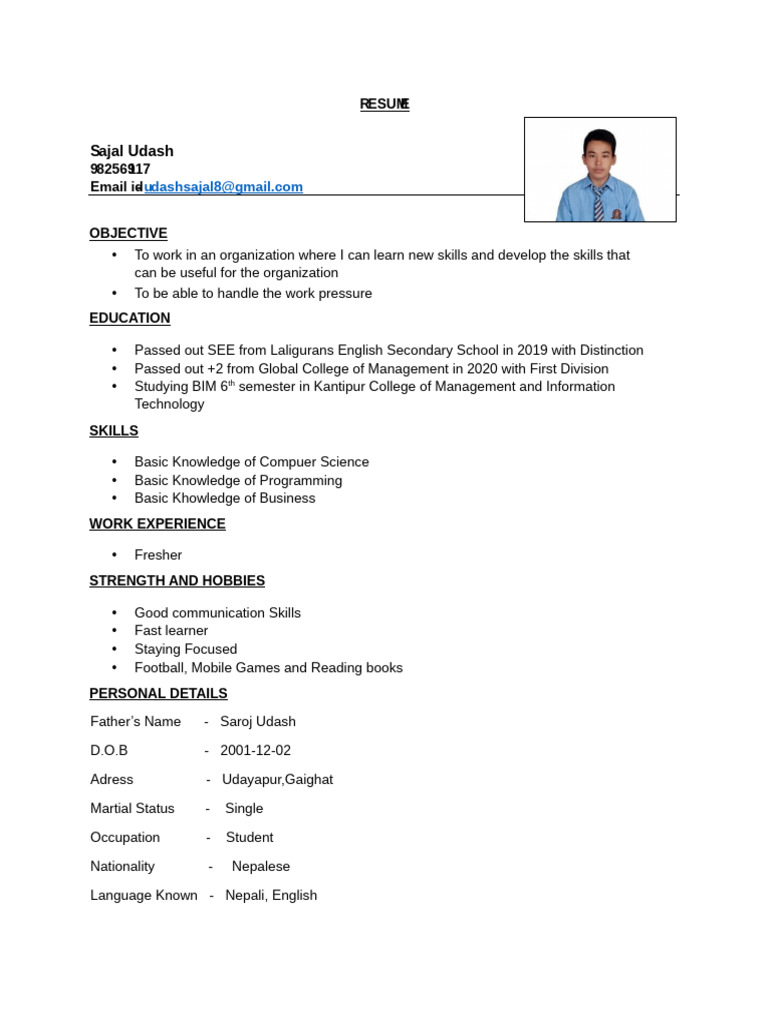 RESUME Sajal | PDF