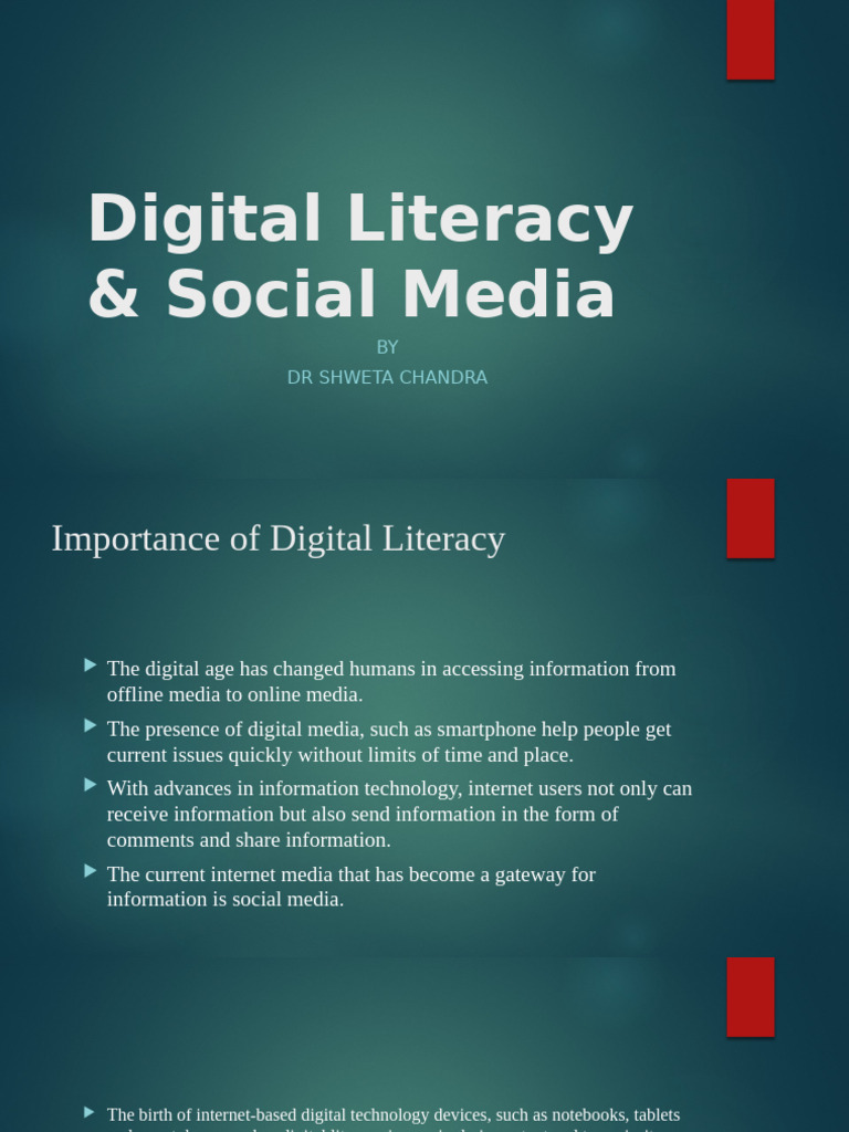 Digital Literacy and Social Media | PDF | Internet | Blog