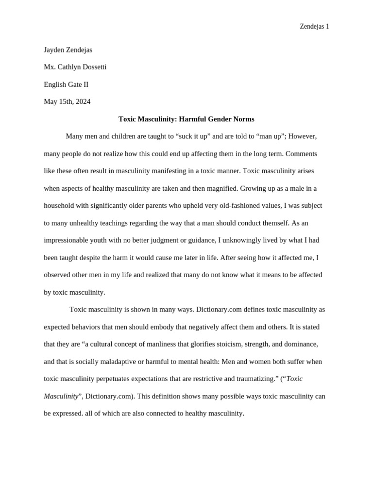 Understanding Toxic Masculinity's Impact | PDF | Masculinity | Gender