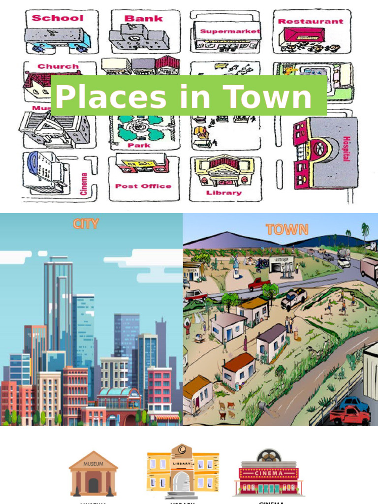 Town Places and Prepositions Activity | PDF
