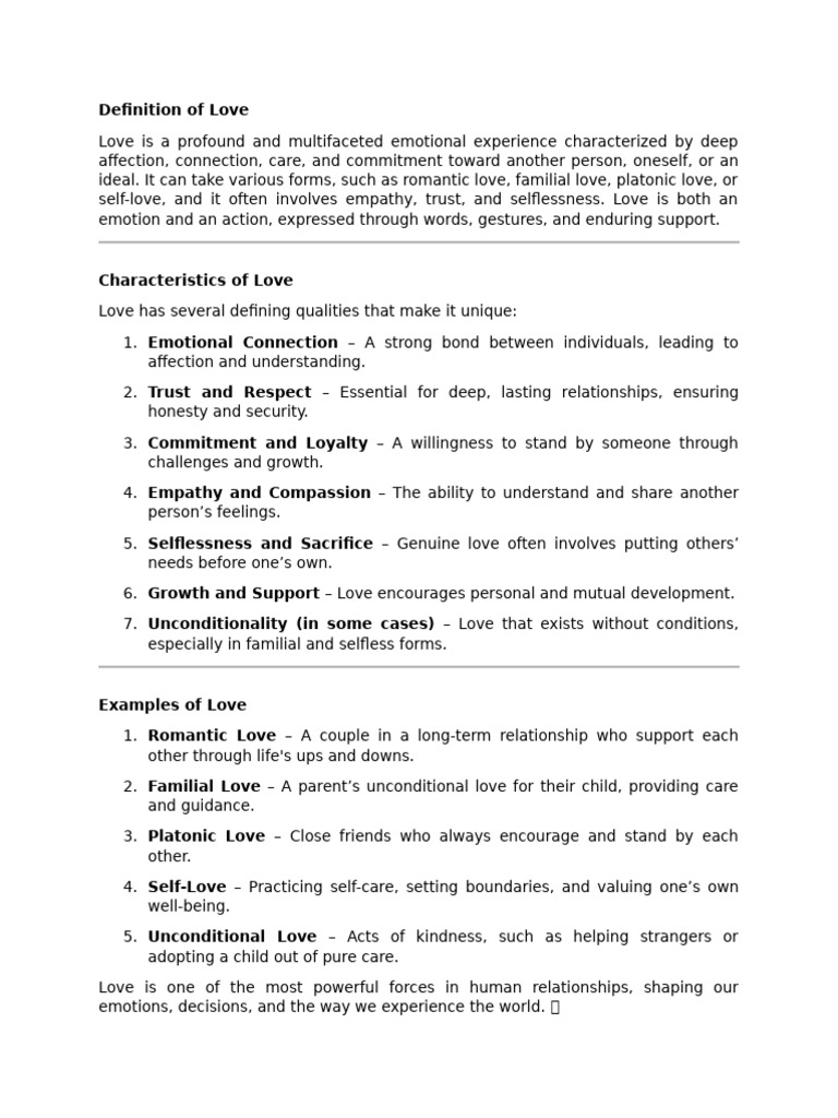 Definition of Love | PDF