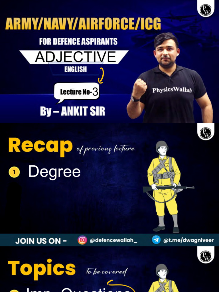 Adjective 03 - Class Notes PDF | PDF