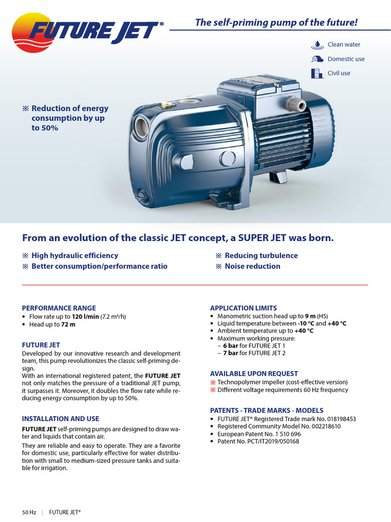 FUTURE-JET EN-datasheet 50Hz | PDF | Pump | Mechanical Engineering