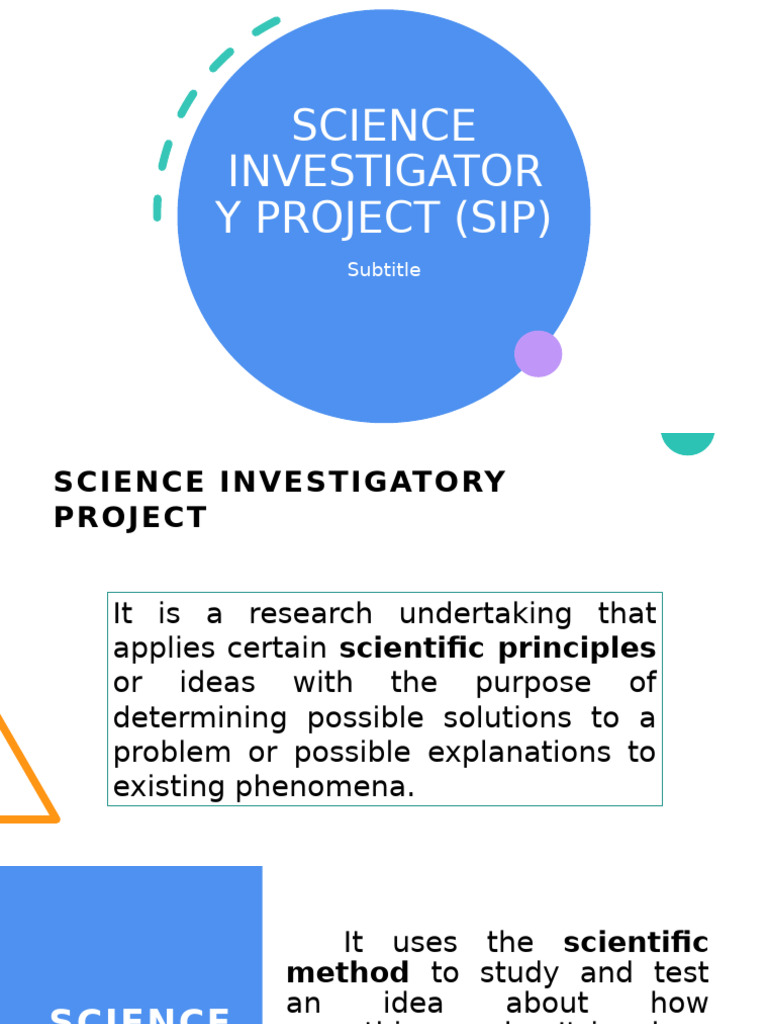 Science Investigatory Project Sip | PDF | Science | Basic Research