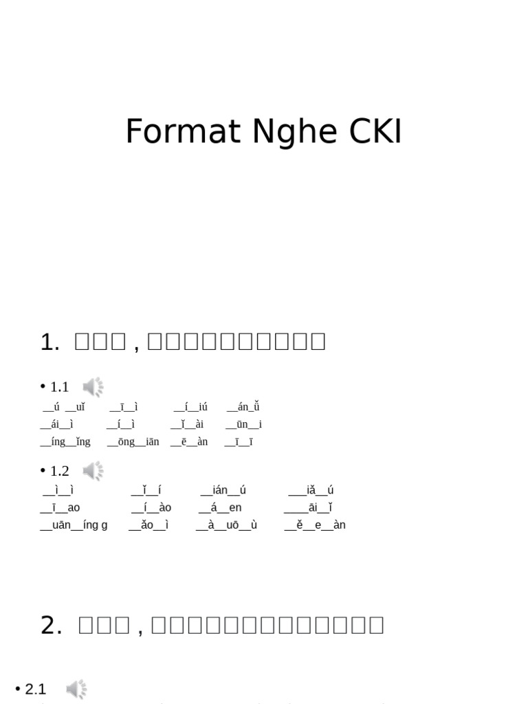 Format Nghe CKI | PDF