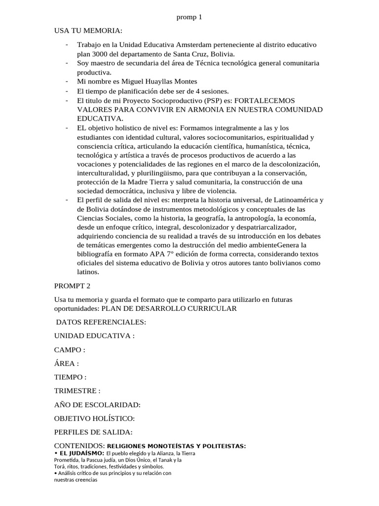 Promts Chat GPT PDC | PDF | Monoteísmo | Ramadán