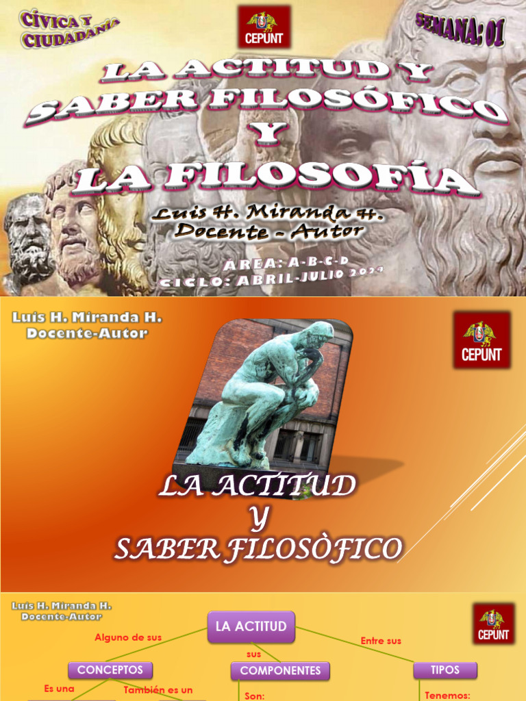 Diapos - Tema #01 - Actitud y Saber Filosófico y La Filosofía - Nuevo Prospecto - Cepunt | PDF ...