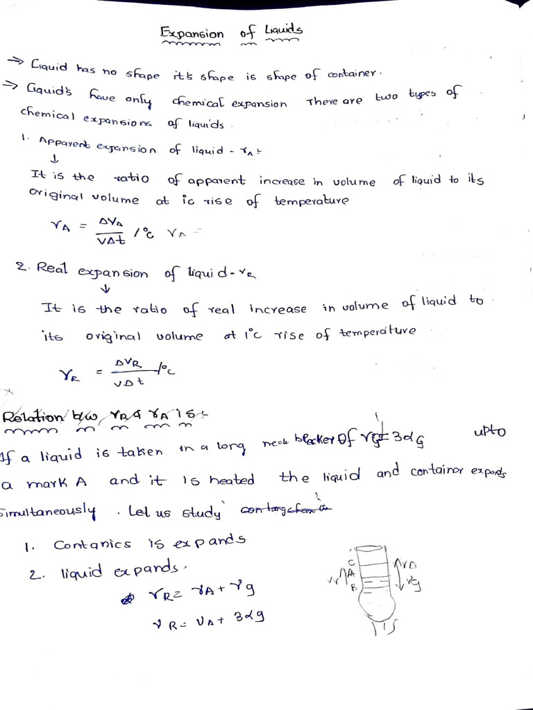 Expansion of liquids | PDF