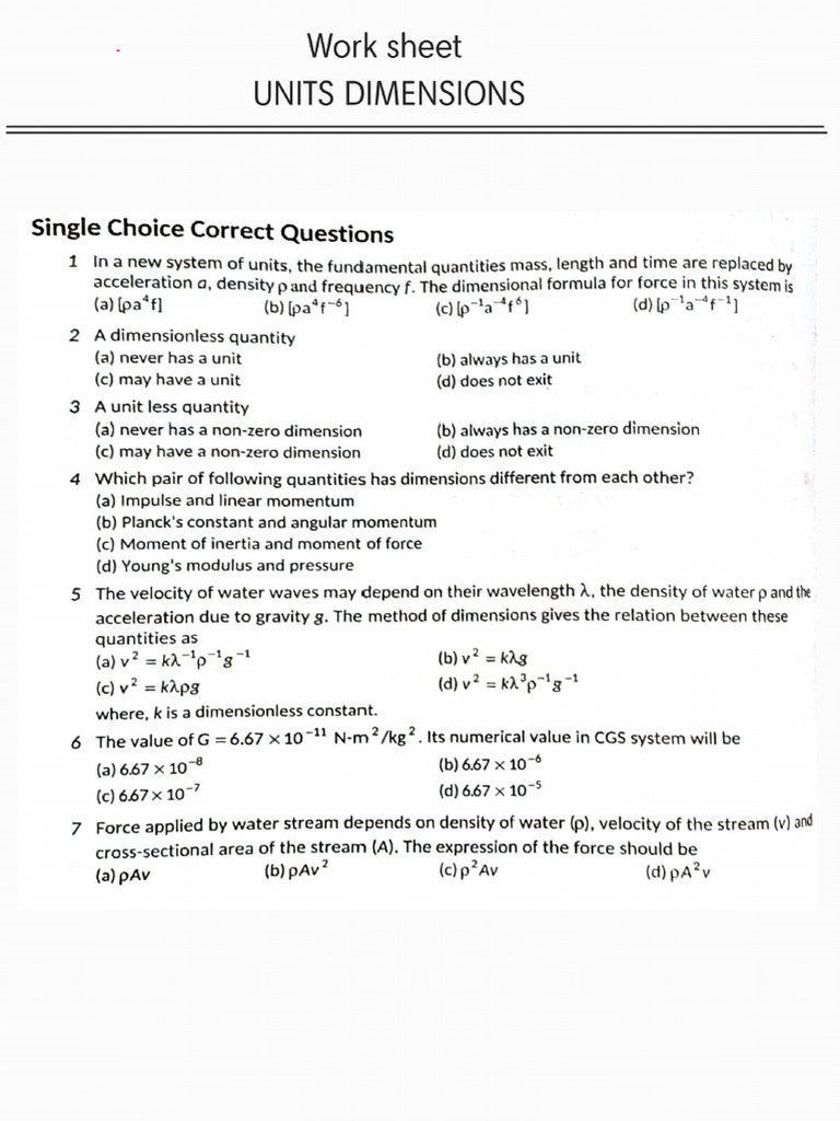Units & Dimensions | PDF